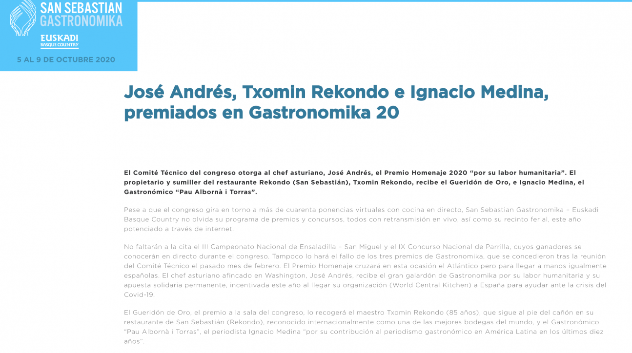 Ignacio Medina – Crítico culinario